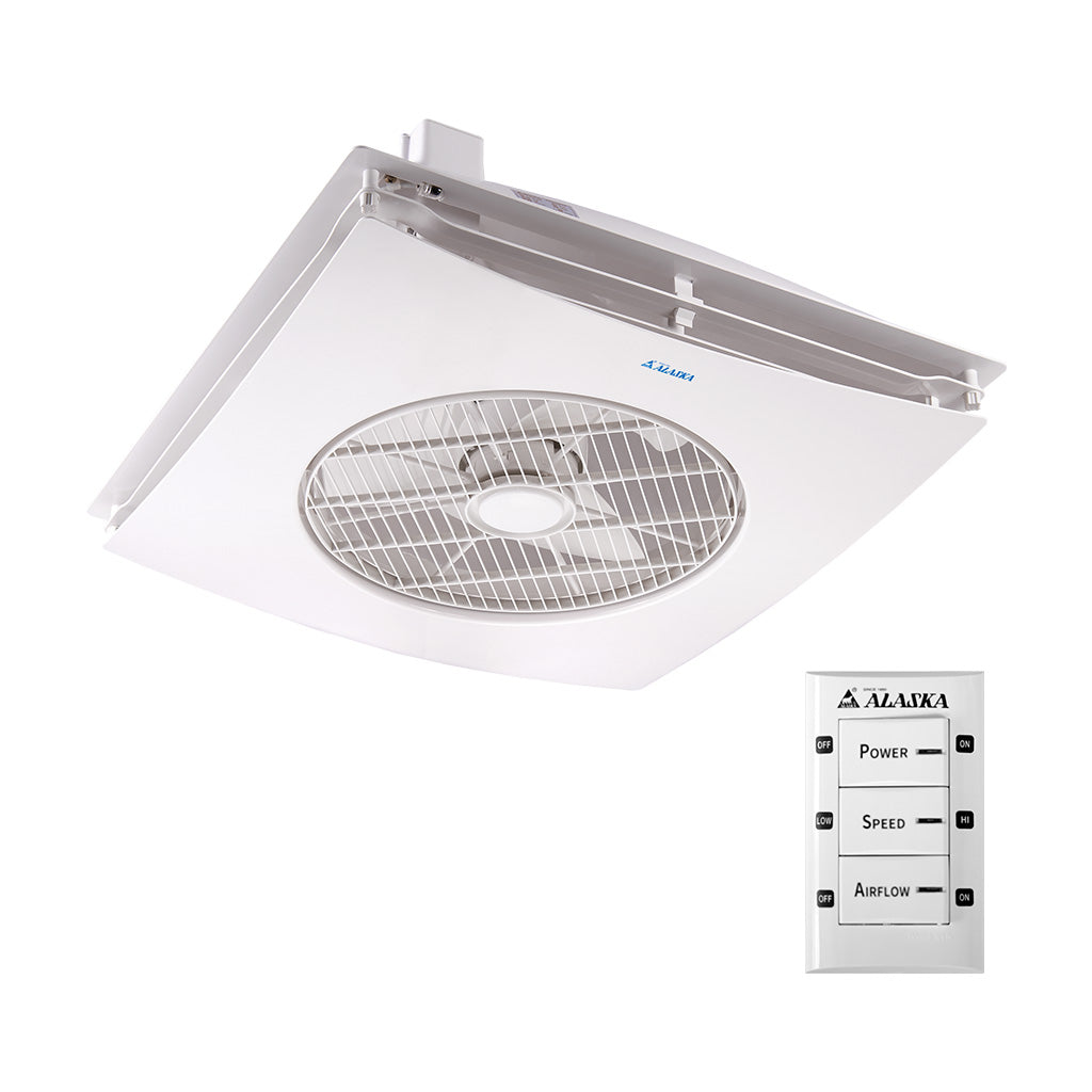 Alaska SA-398WC Drop Ceiling Tile Fan with Wall Control - Sleek 2x2 ...